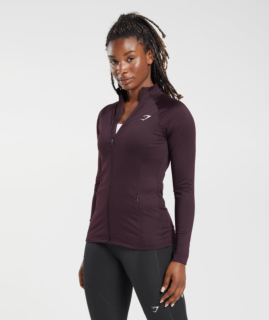 Gymshark Training Zip Up Jacket - Plum Brown | Gymshark